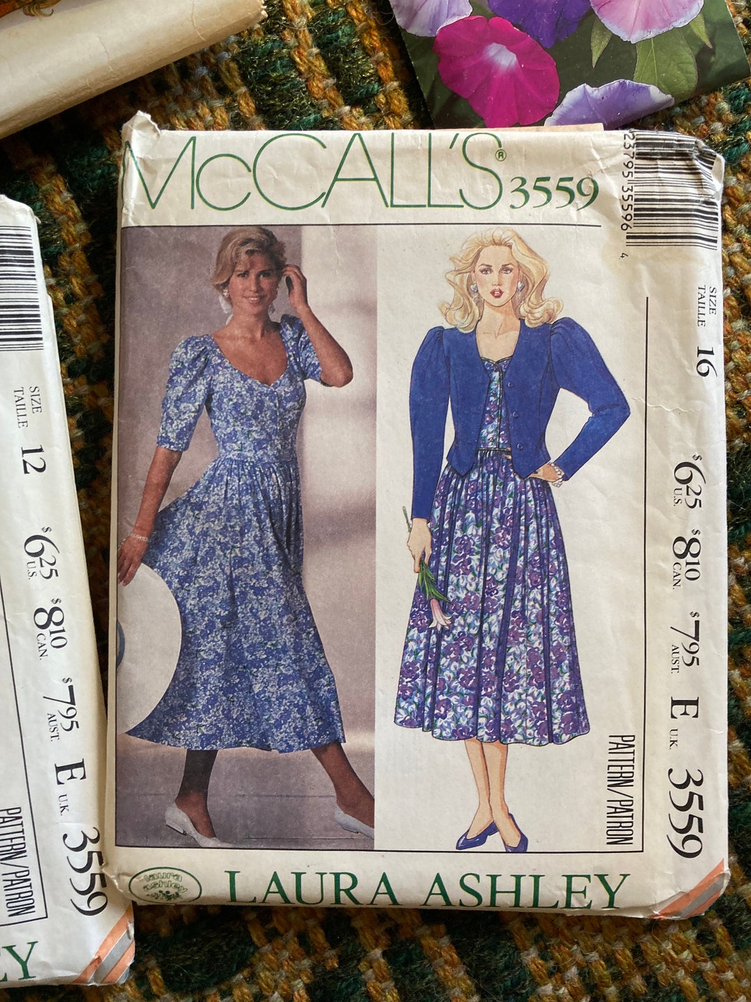 Vintage 198o's Mccall's 3559 Laura Ashley Sewing Pattern Size 12 Bust 34 FF - Etsy
