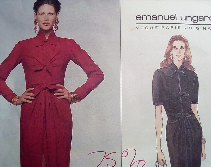 RARE Vintage 1990's Vogue 1454 Paris Original Emanuel Ungaro Dress ...