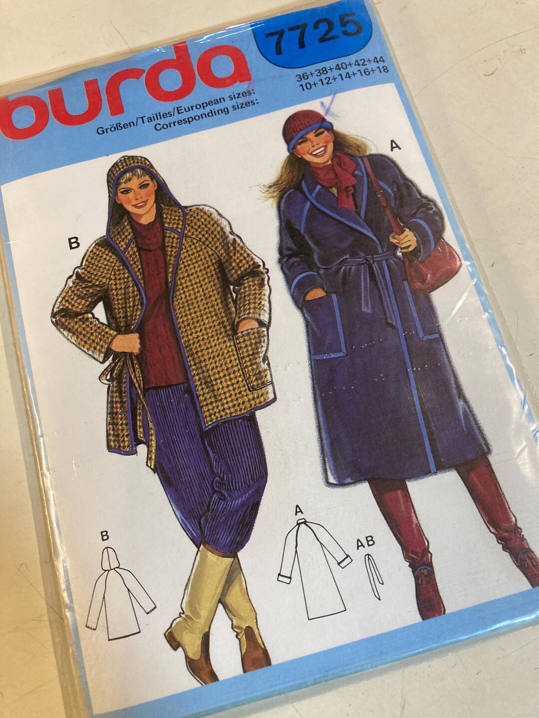 Vintage 1980's Burda 7725 Sewing Pattern FF - Etsy Canada