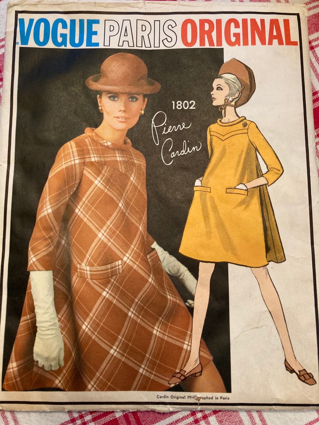 Vintage 1960's Vogue 1802 Paris Original PIERRE CARDIN Tent Dress ...