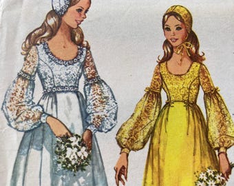 Vintage 1970 Simplicity 6979 Dress or Top Sewing Pattern Size 12 Bust ...