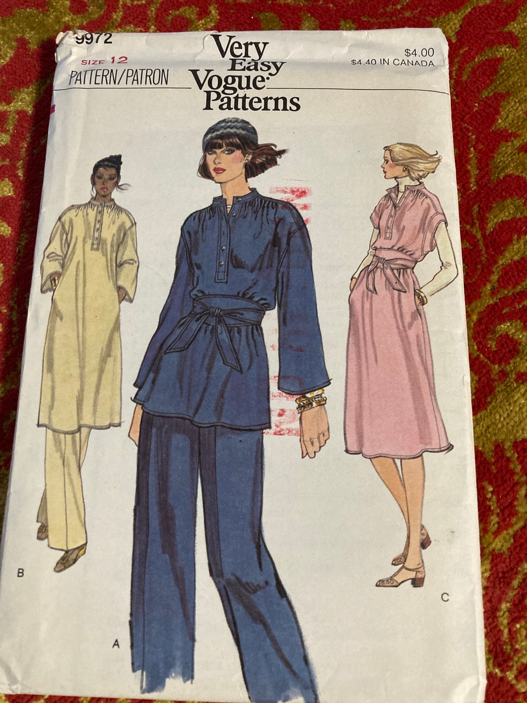 Vintage 1970's Vogue 9972 Sewing Pattern Size 12 Bust 34 FF - Etsy