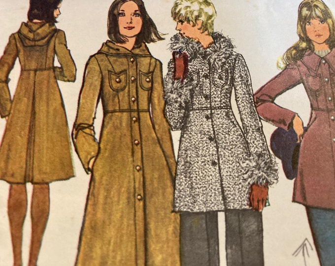 Vintage 1970s Simplicity 7438 Sewing Pattern Size Small 8-10 Bust 31.5 ...