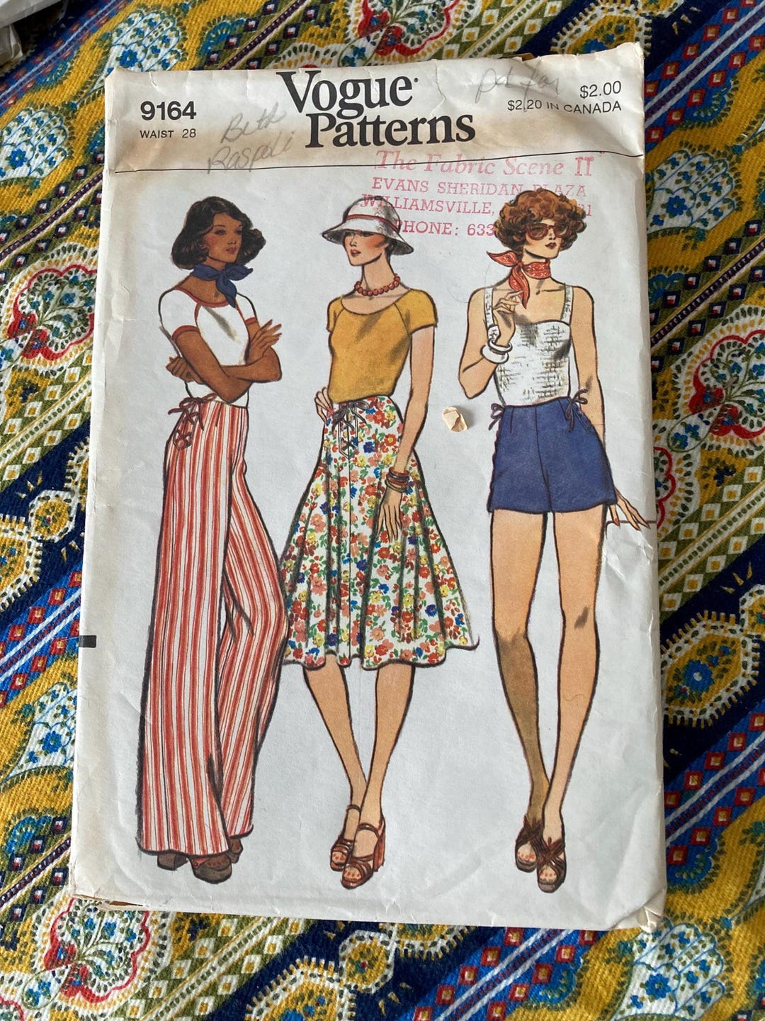 Vintage 1970's Vogue 9164 Sewing Pattern Size Waist 28 - Etsy