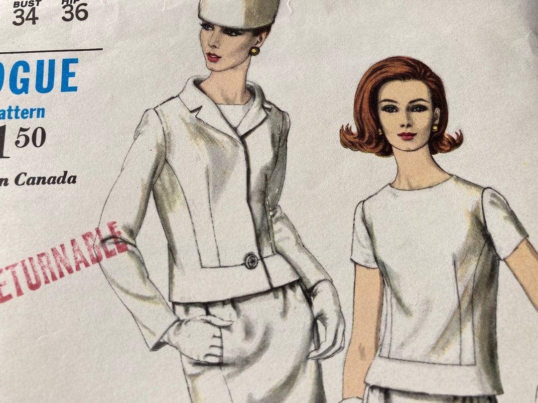 Vintage 1960s Vogue 6552, Sewing Pattern Size 16 Bust 36 - Etsy