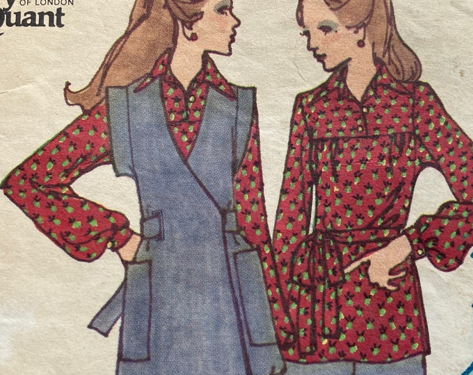 Vintage 1970s Butterick 6930 MARY QUANT Sewing Pattern Size 12 Bust 34 ...