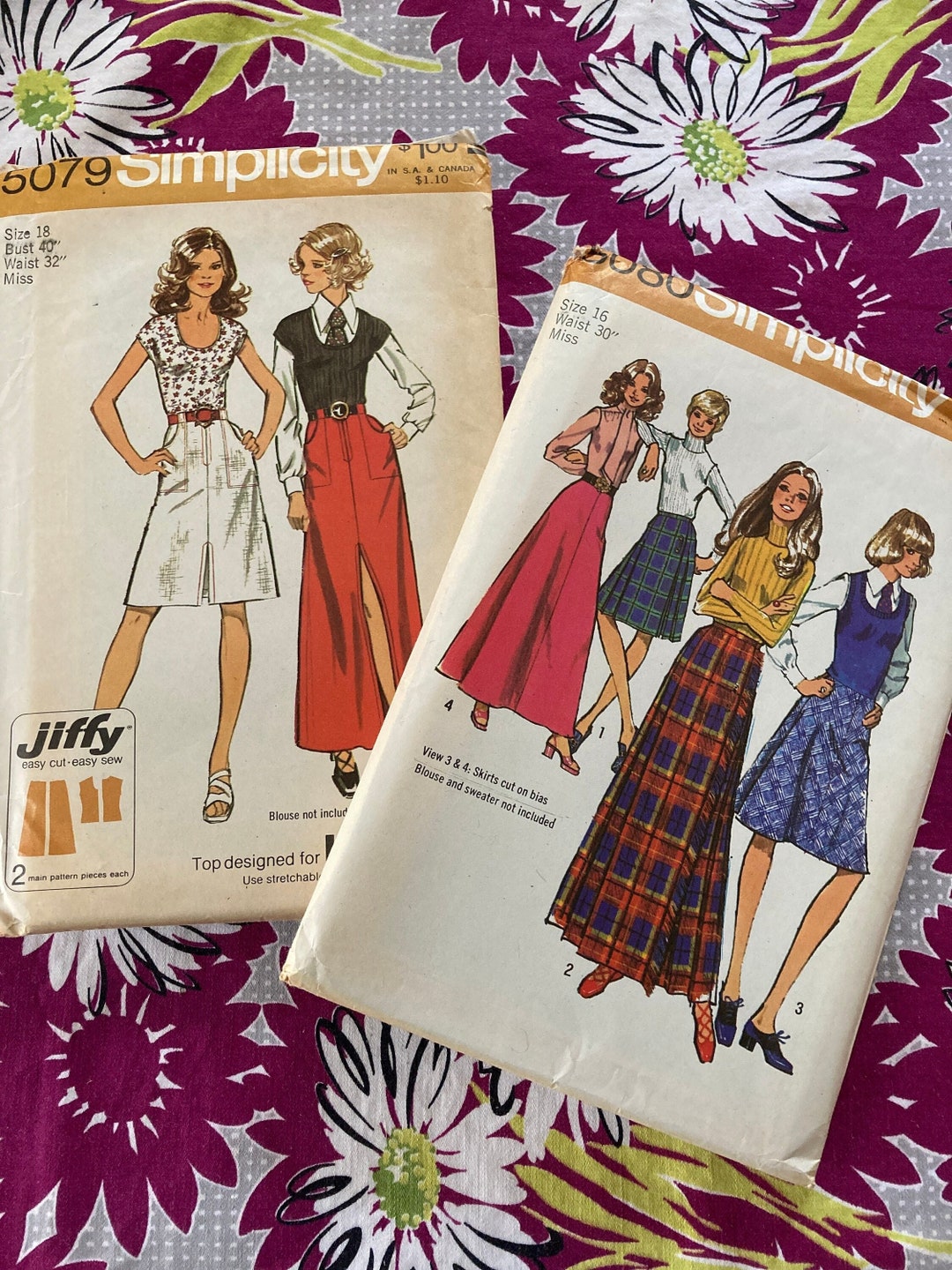 Vintage 1970's Simplicity 5079 and Simplicity 5080 Sewing Pattern FF - Etsy