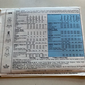 Vintage 1980s Mccall's 7376 Sewing Pattern Size 10 Bust 32.5 - Etsy