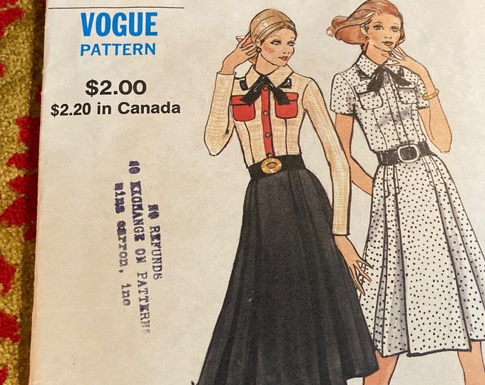 Vintage 1970s Vogue 8587 Sewing Pattern Size 10 Bust 32.5 FF - Etsy