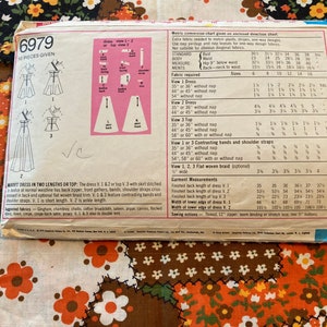 Vintage 1970 Simplicity 6979 Dress or Top Sewing Pattern Size 12 Bust ...
