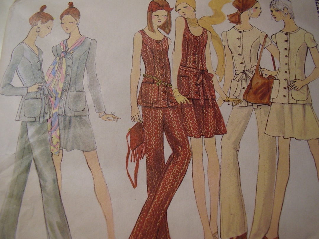 Vintage 1970's Vogue 7748 Top Skirt and Pants Sewing - Etsy