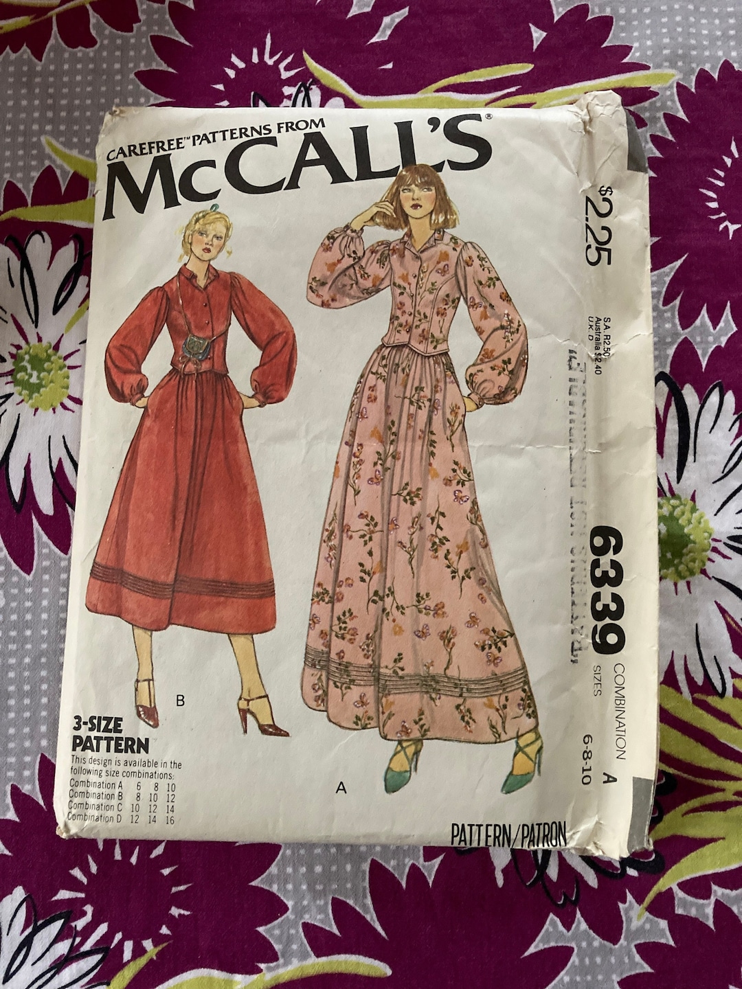 Vintage 1970's Mccall's 6339 Sewing Pattern Size 6-8-10 Bust 30.5,31.5 ...