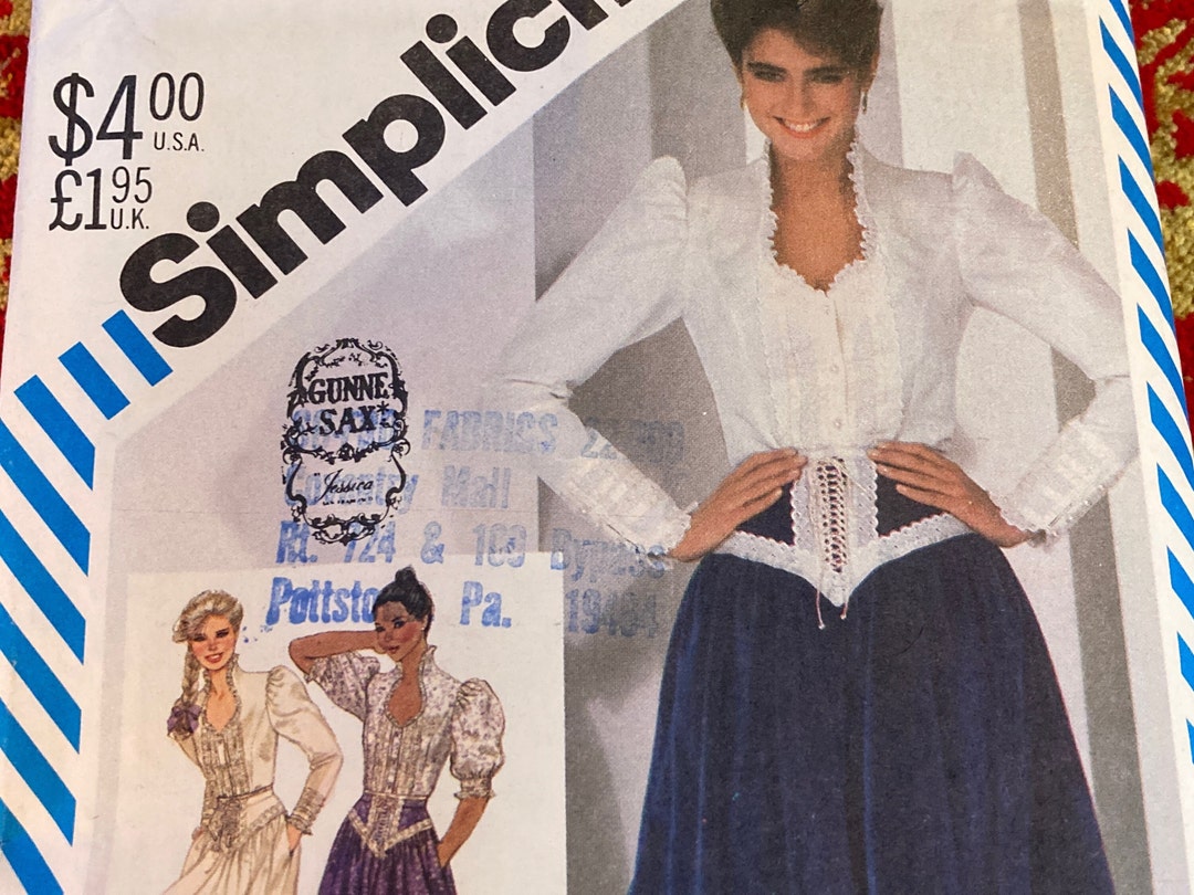 Vintage 1980s Simplicity 5607 Gunne Sax Sewing Pattern Size 14 Bust 36 ...