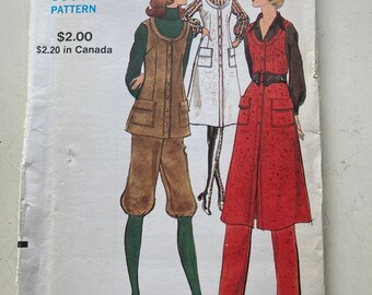 RARE Vintage 1970s Vogue 7684 Evening Dress and Pants Sewing Pattern ...