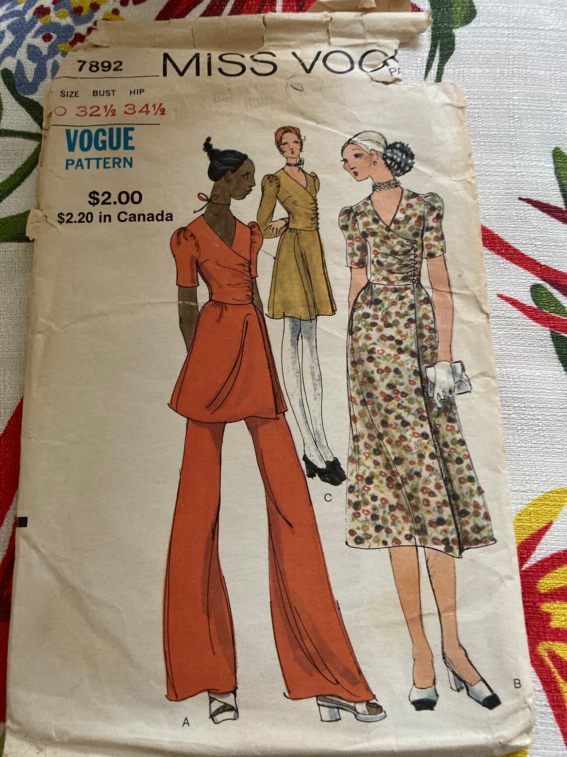 Vintage 1970s Miss Vogue 7892 Dress and Pants Sewing Pattern - Etsy