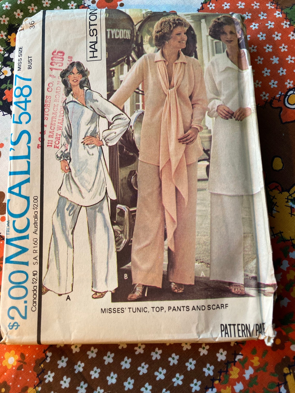 Vintage 1970s Mccalls 5487 Halston Sewing Pattern Size 14 | Etsy