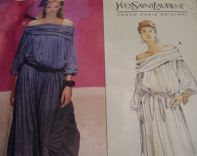 1990's Vogue 2330 Paris Original Yves Saint Laurent Dress Sewing ...