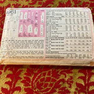 Vintage 1970 Simplicity 9961 Sewing Pattern Size 10 Bust 32.5 or Size ...