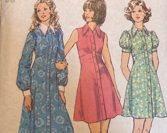Vintage 1970's Simplicity 5299 Sewing Pattern Size 12 Bust 34 FF - Etsy