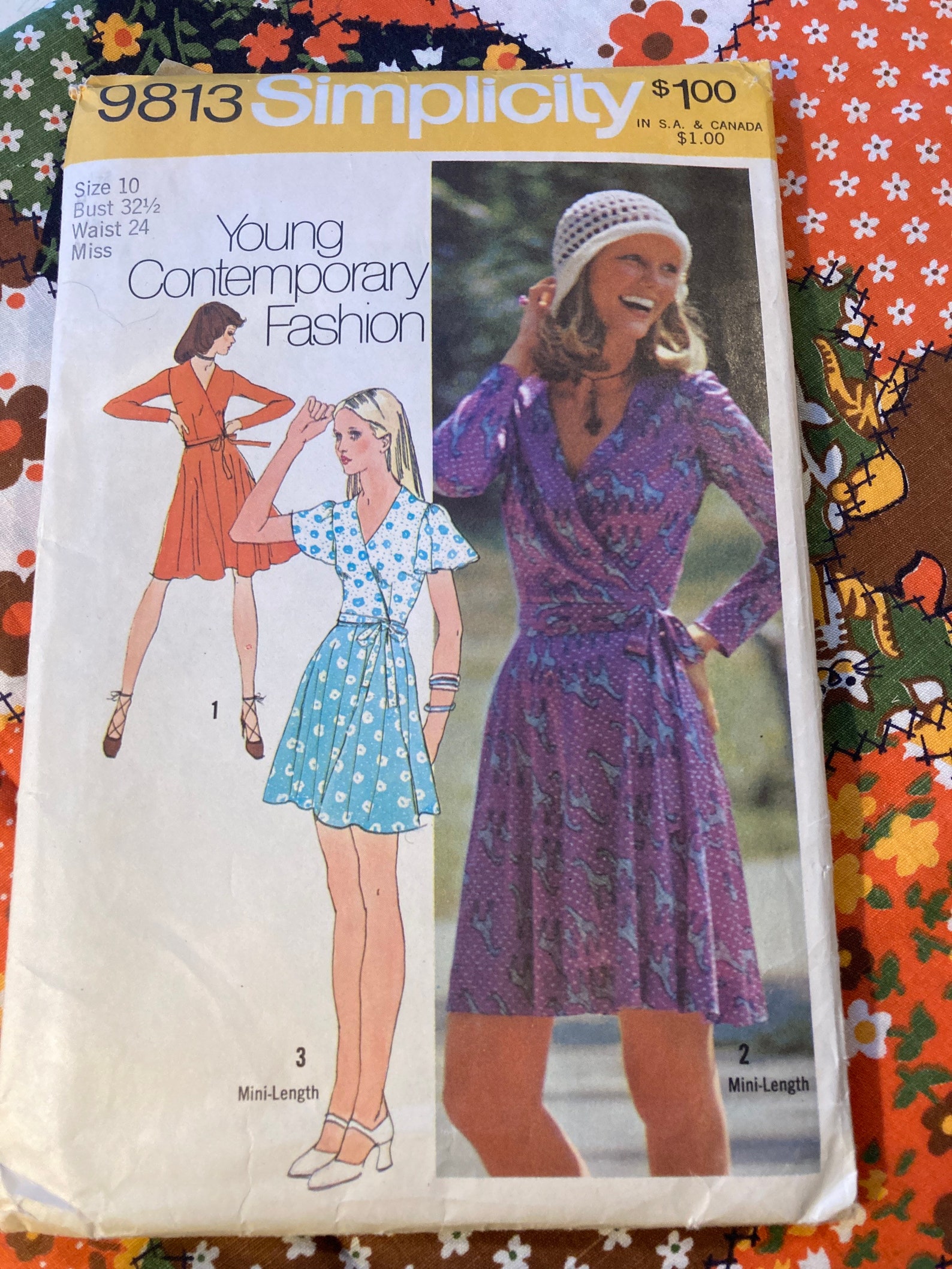 Vintage 1970s Simplicity 9813 Sewing Pattern Size 10 Bust 32.5 or Size ...