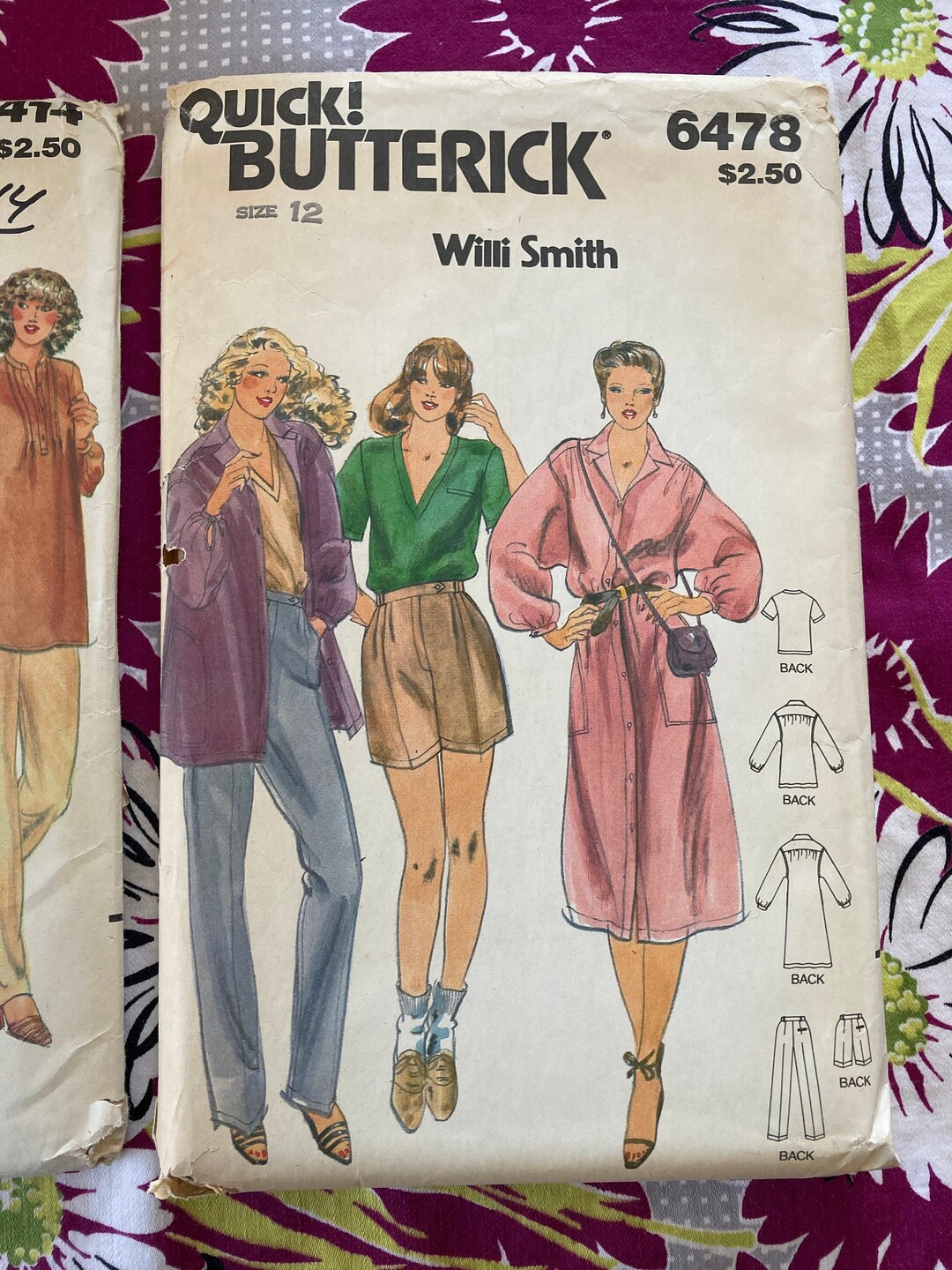 Vintage 1970's Butterick 6478 Willi Smith Sewing Pattern Size 12 Bust ...