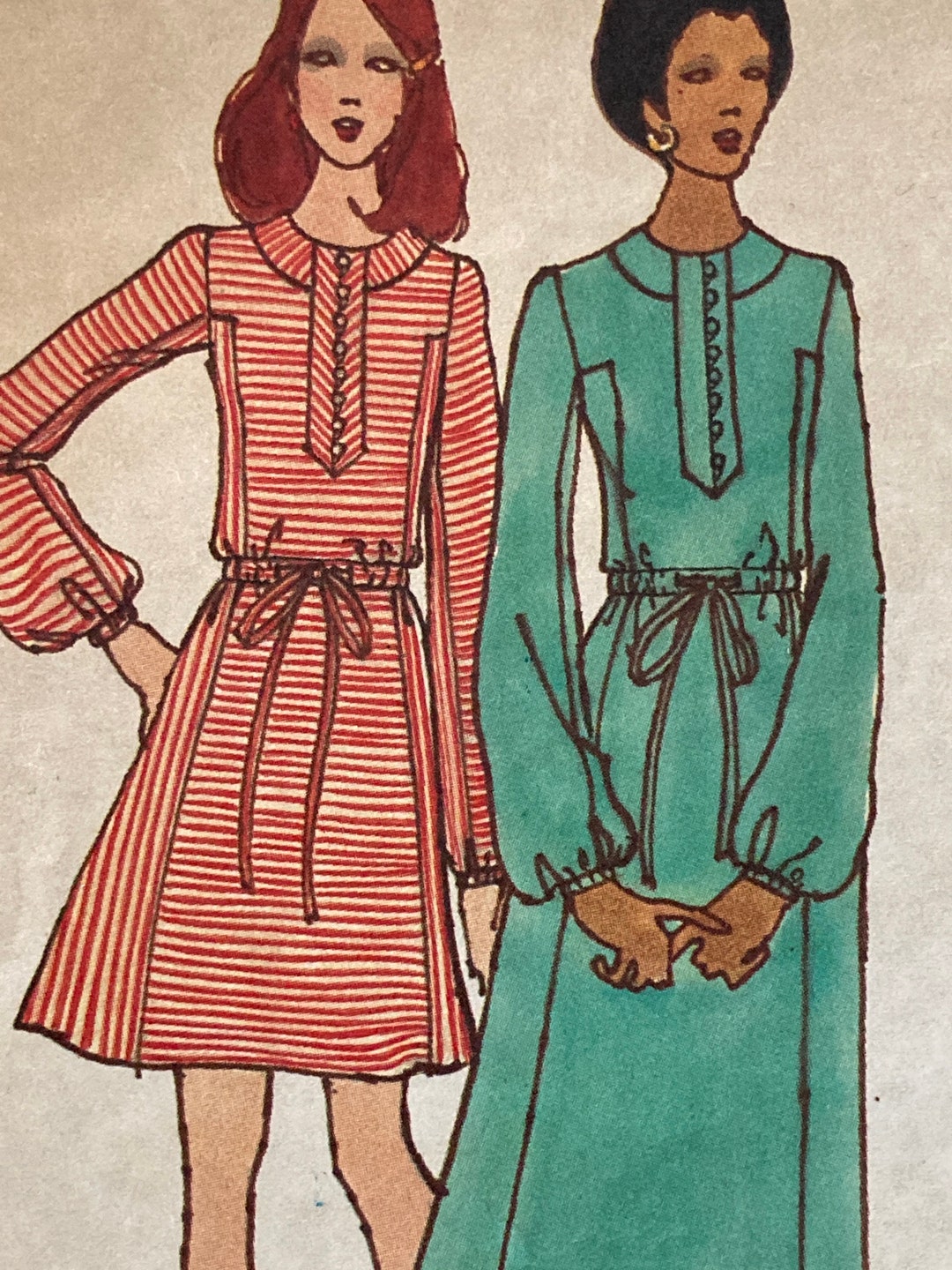 Vintage 1970s Butterick 6932 Mary Quant Dress Sewing Pattern Size 12 ...