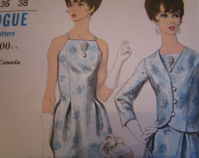 Vintage 1960's Vogue 6789 Special Design Evening Dress and Jacket ...