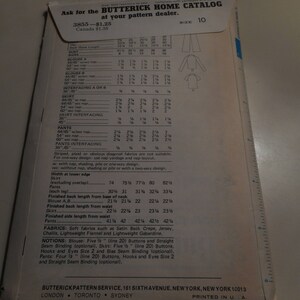 Vintage 1970's Butterick 3855 Willi Smith Blouse, Pants and Skirt ...