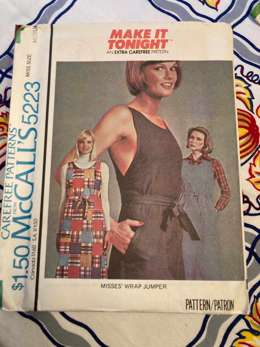 Vintage 1970's Mccall's 5223 Sewing Pattern Size Medium 14-16 Bust 36 ...