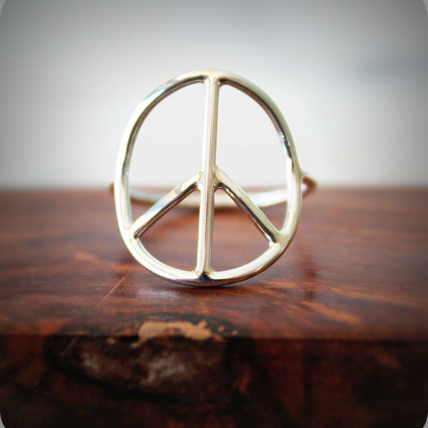 Peace Sign Ring - Etsy