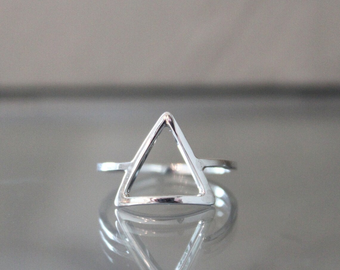Triangle Ring//sterling Silver//handcrafted//minimalist - Etsy