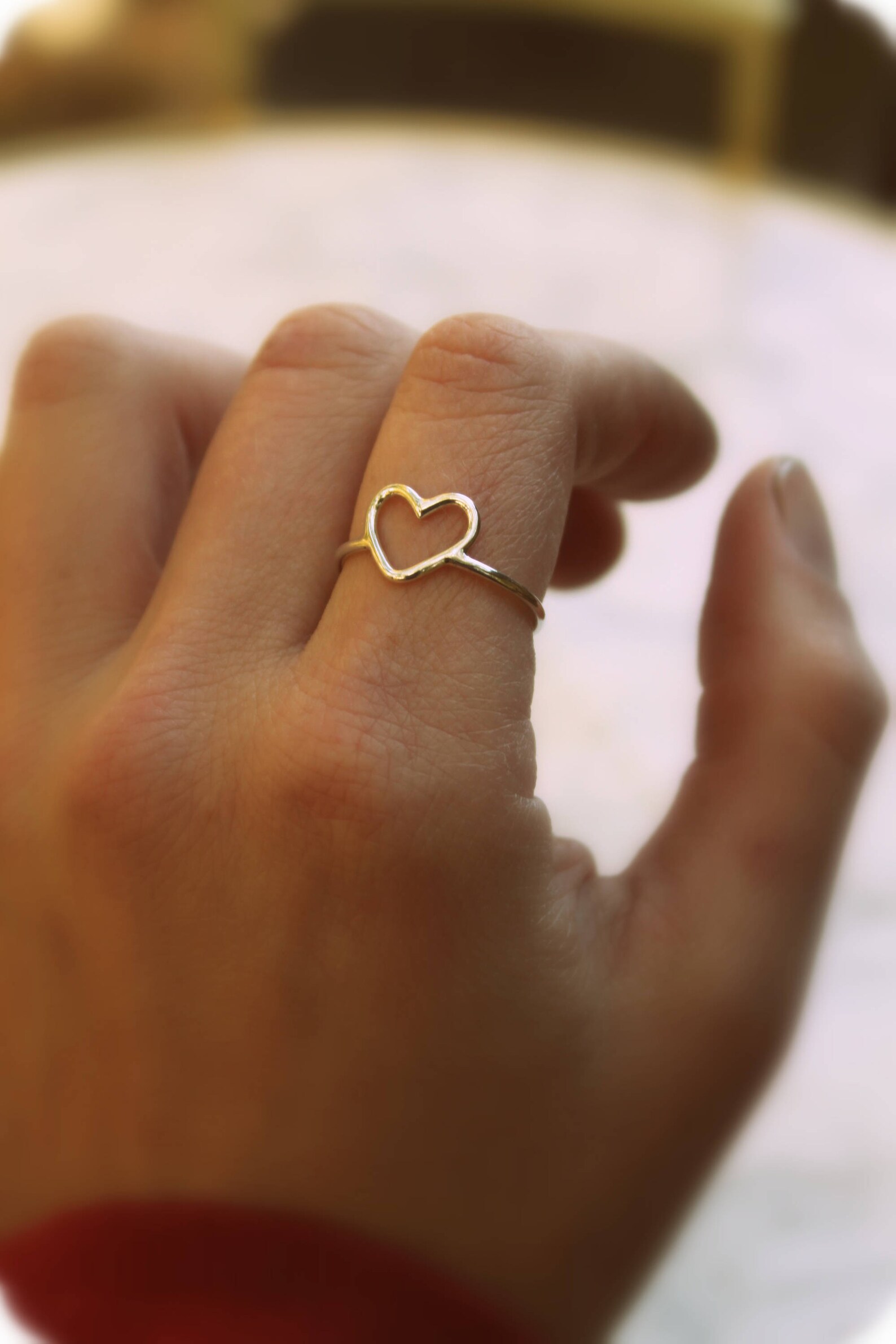Open Heart Ring//sterling Silver//handmade//made to Order - Etsy