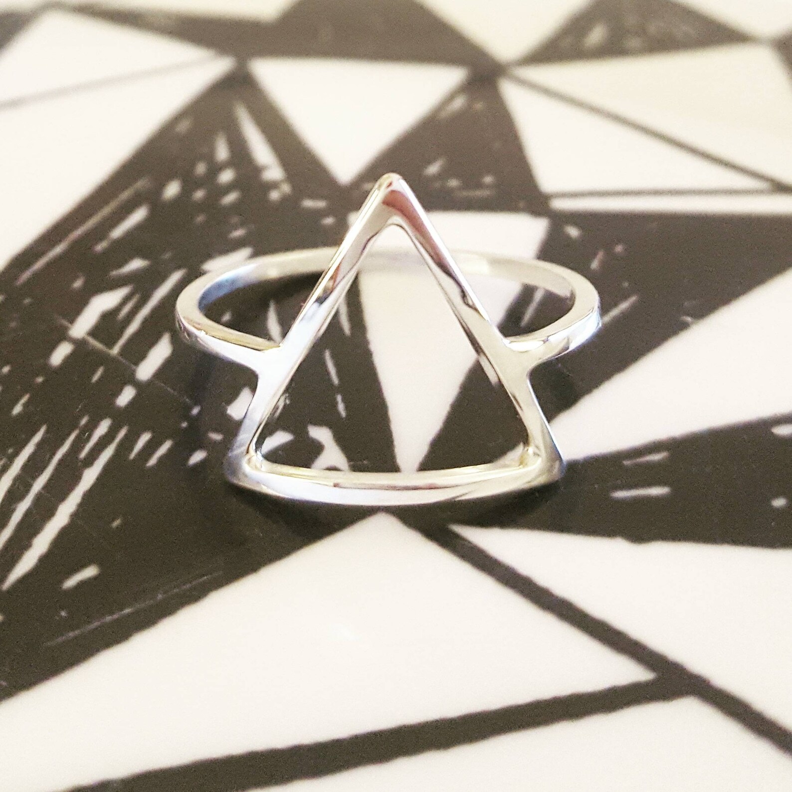 Triangle Ring//sterling Silver//handcrafted//minimalist - Etsy