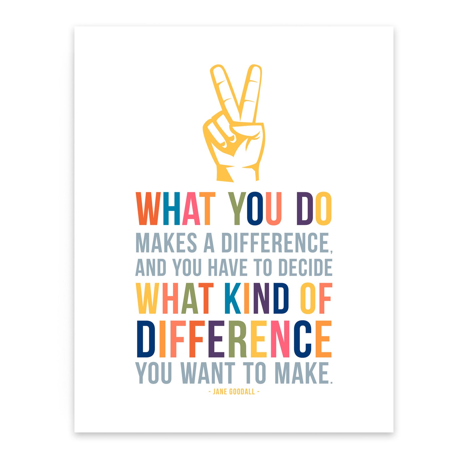 What You Do Makes a Difference Jane Goodall Quote Art for Kids | Etsy