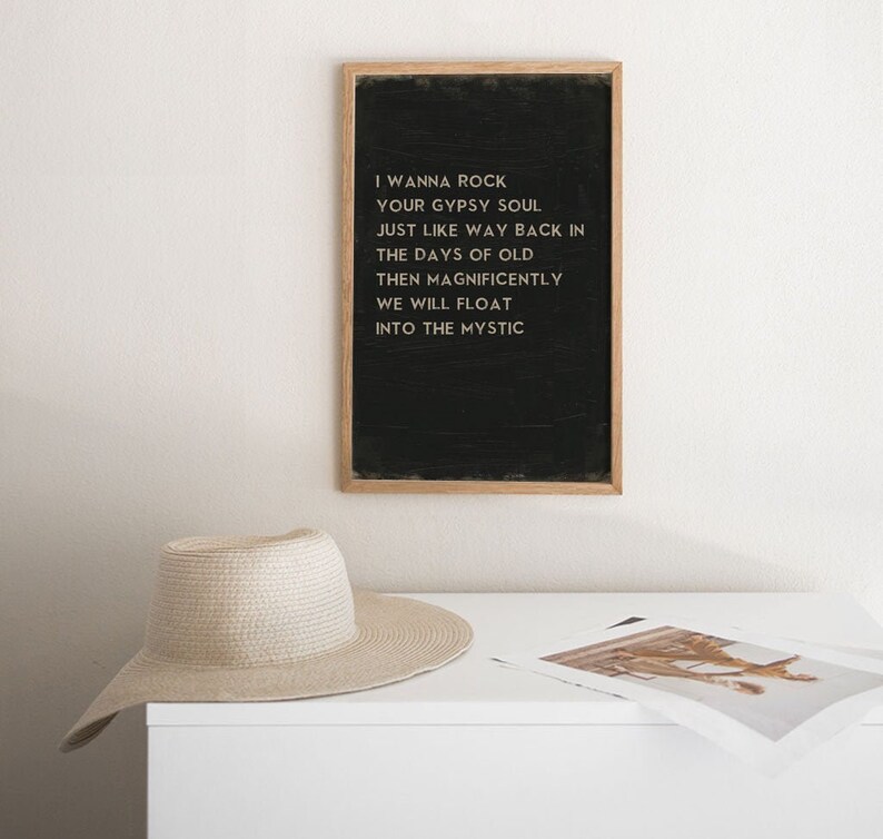 Into The Mystic Wall Art Van Morrison Lyrics Print Wedding | Etsy