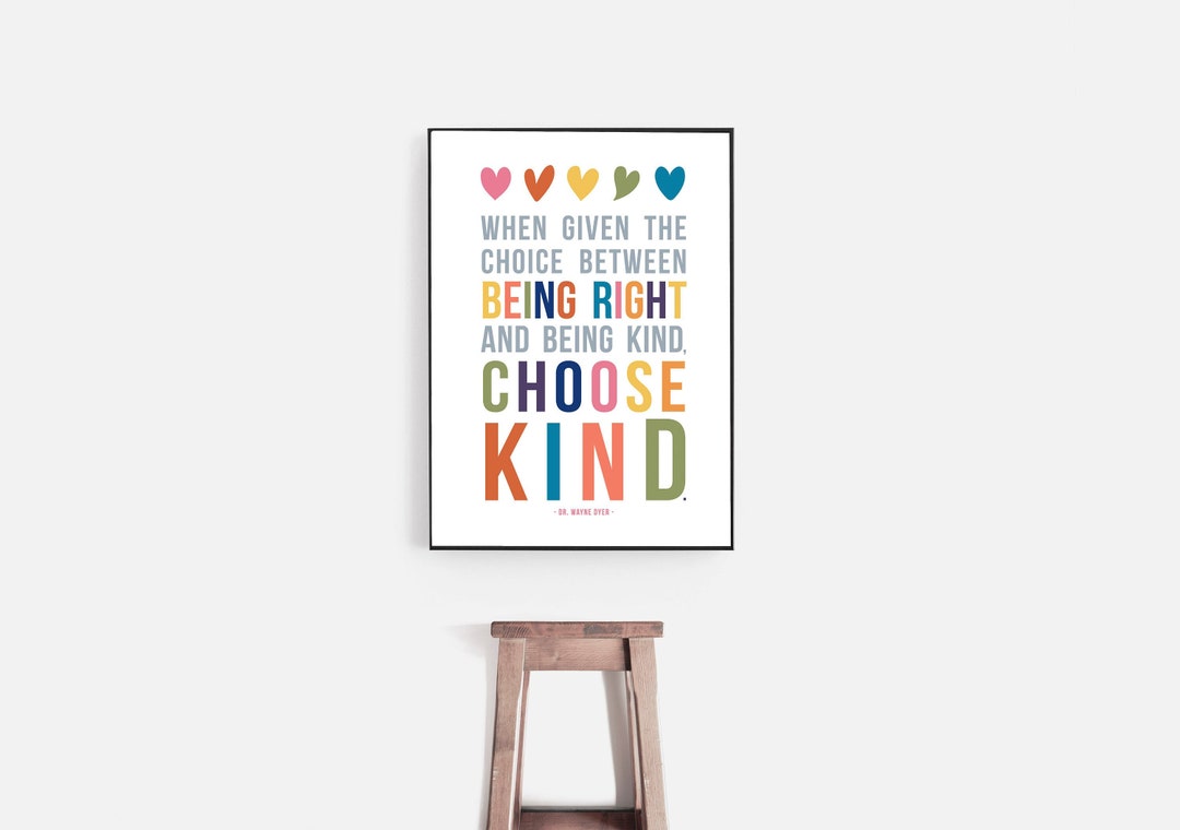 Choose Kindness, Printable Quotes, When Given the Choice Choose Kind ...
