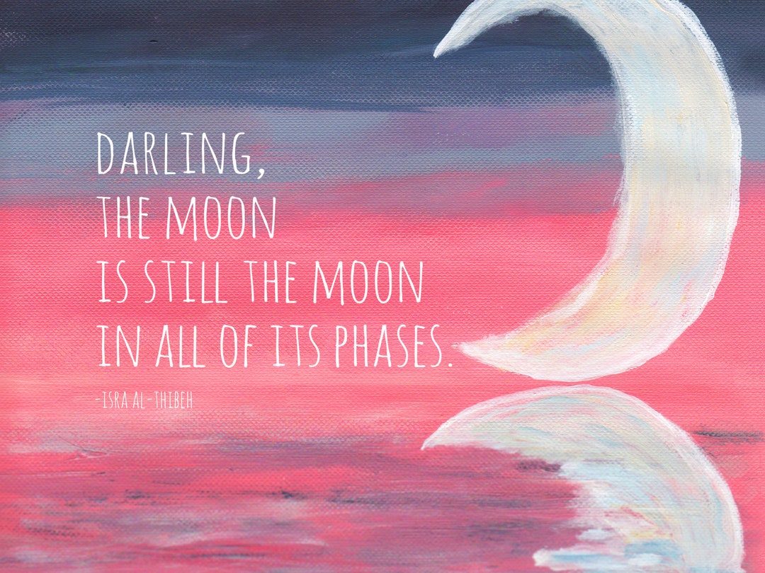 Moon Phase Wall Art, Gift for Female Friend, Inspirational Quotes, Moon ...