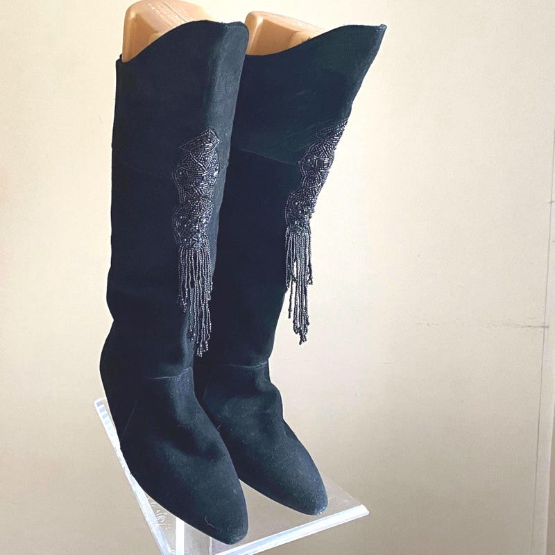 1980s Slouch Boots 7 - Etsy