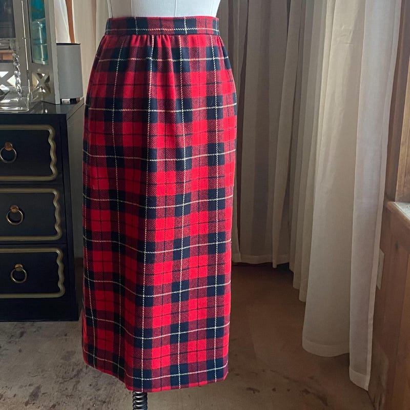 Red Plaid Skirt 29 - Etsy