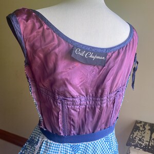 Vintage 50’s Ceil Chapman Dress & Bolero Jacket Blue Gingham ...