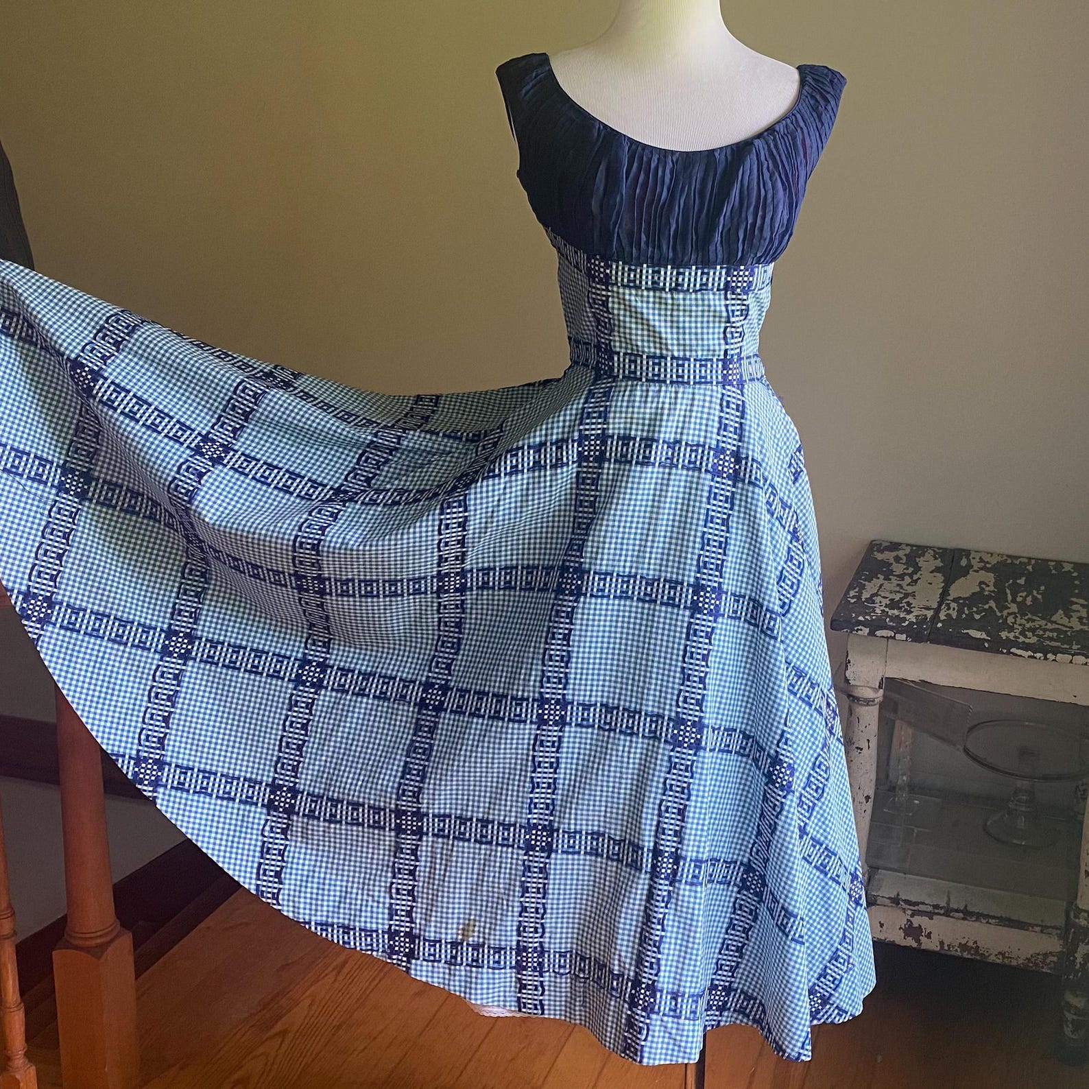 Vintage 50’s Ceil Chapman Dress & Bolero Jacket Blue Gingham ...