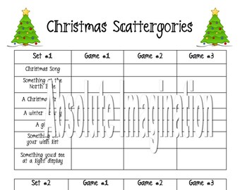 Christmas Scattergories Printable Game Christmas Family