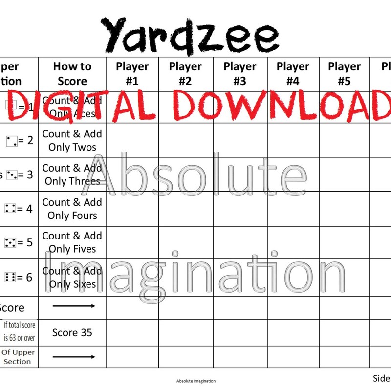 Yardzee - Etsy