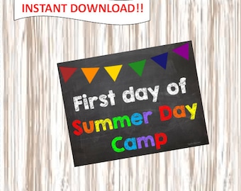 First Day of Camp Sign - Etsy