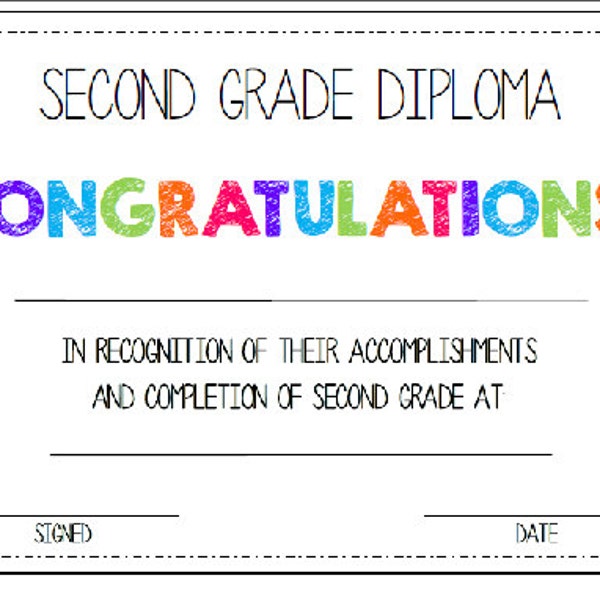 Second Grade Diploma - Etsy
