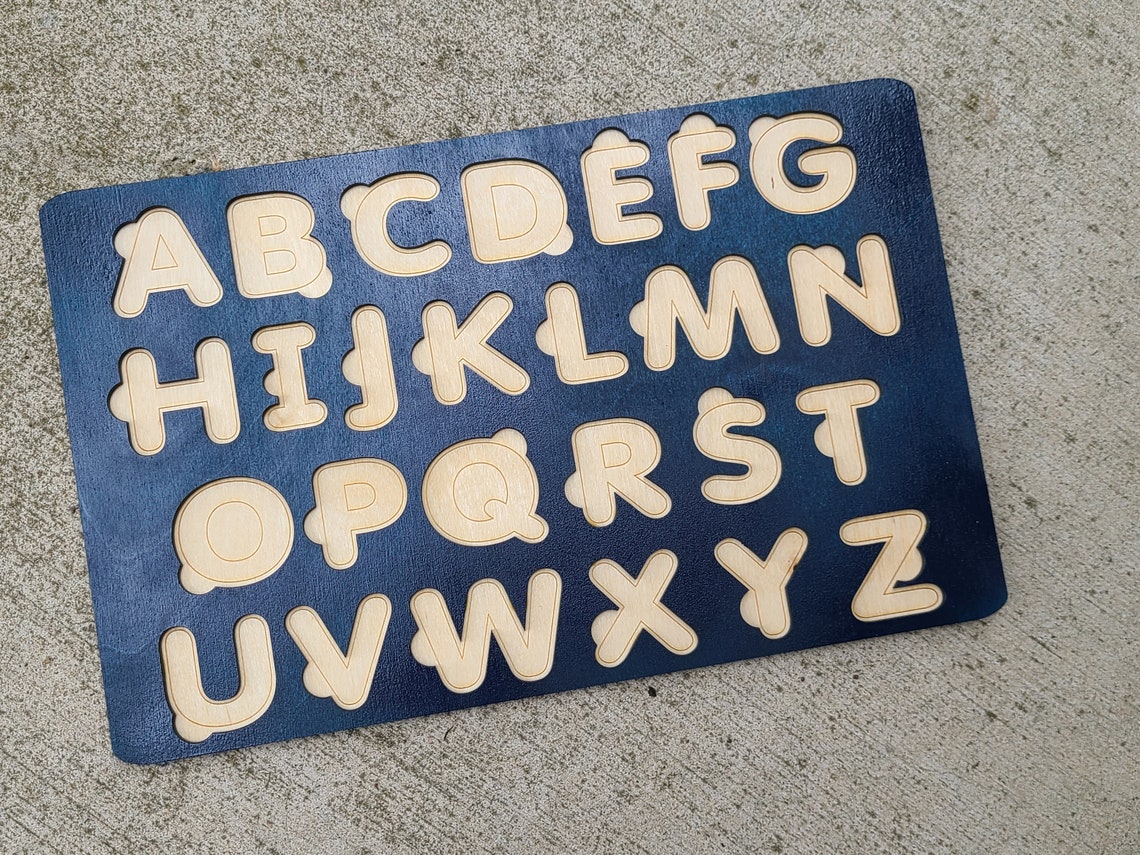 Abc Puzzle. Alphabet Puzzle. Laser Cut Files. SVG, CDR Glowforge, Laser ...