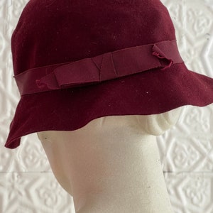 1940s Wool Felt Maroon Gadabout Bucket Hat/cloche-vintage Women’s Cap ...