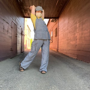 Vintage Engineer Stripe Apron Pocket Overalls - Etsy