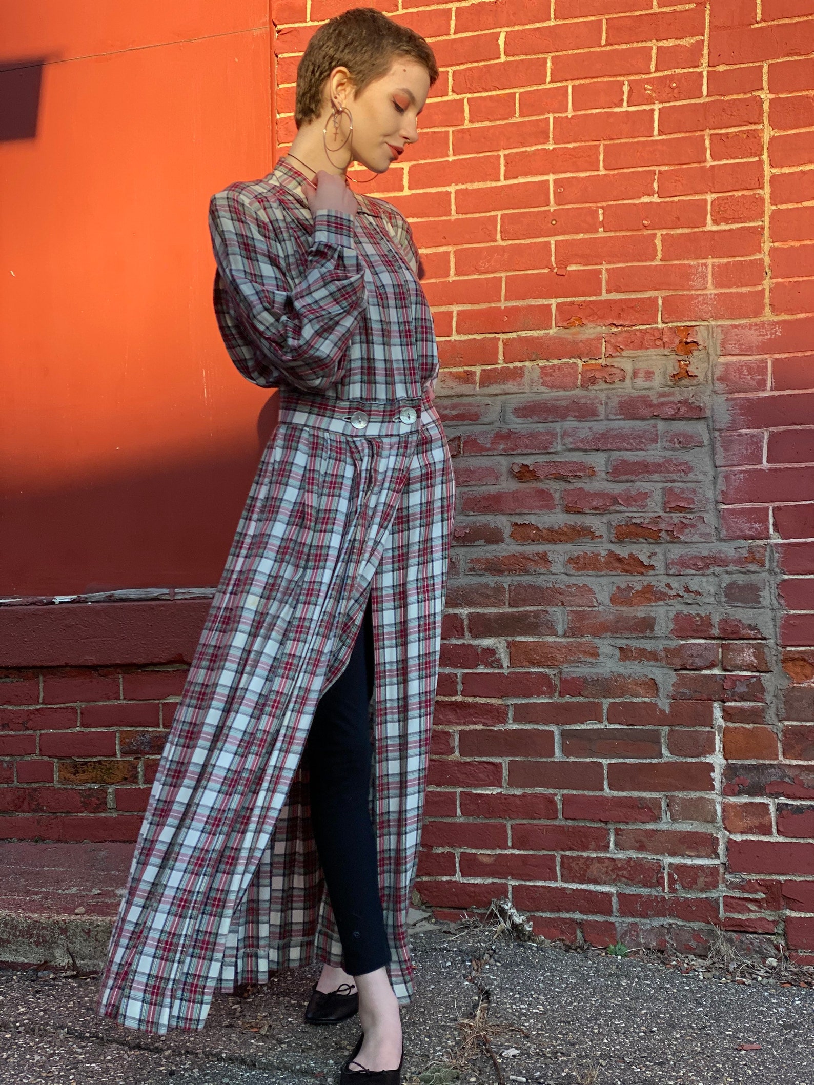 1980s Cottage Core Plaid Wrap Dress-retro 30s 40s Style Rayon - Etsy