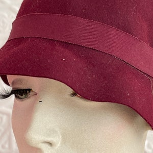 1940s Wool Felt Maroon Gadabout Bucket Hat/cloche-vintage Women’s Cap ...